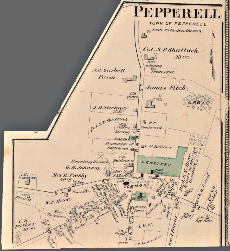 1875 Centre Village Pepperell Map – Pepperell Historical Society