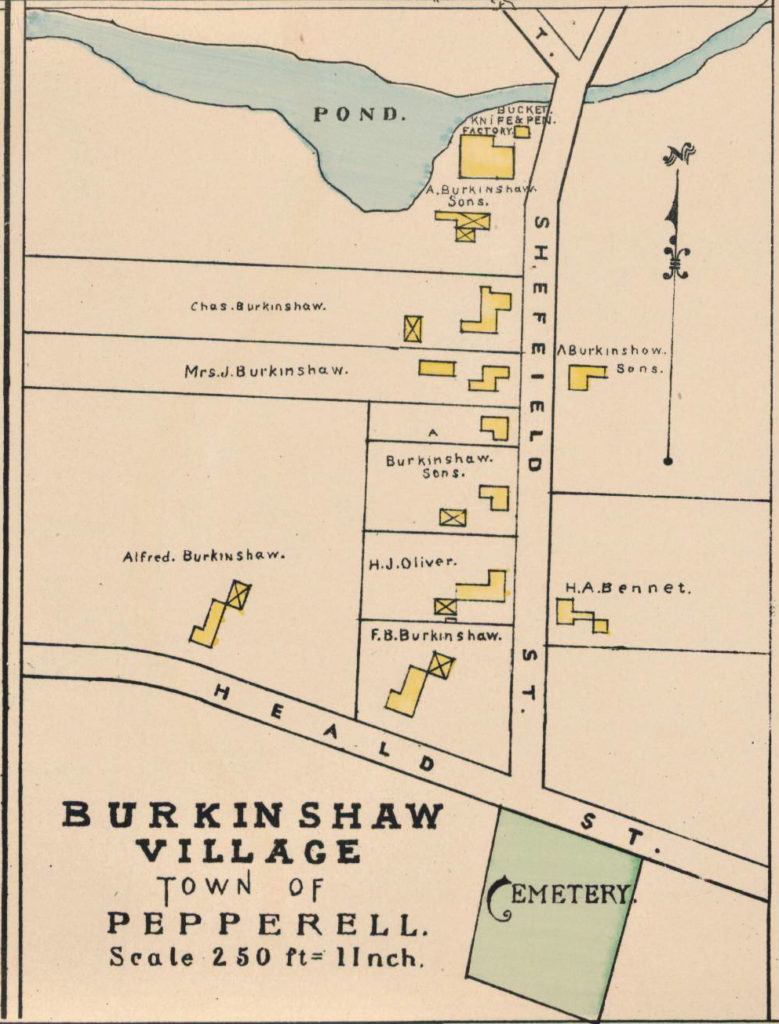 1889 Burkinshaw Village Pepperell Map – Pepperell Historical Society
